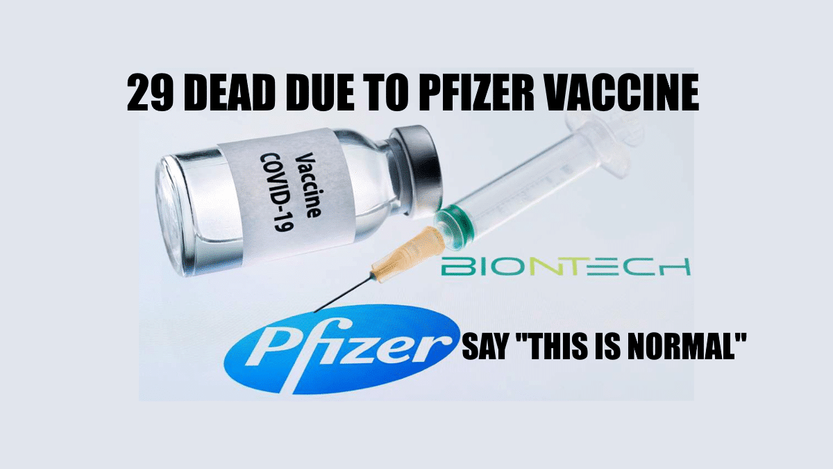 Norway confirm 29 dead from Pfizer vaccine…and Pfizer say this is ...