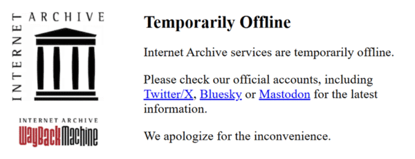 Wayback Machine is down globally - The Expose